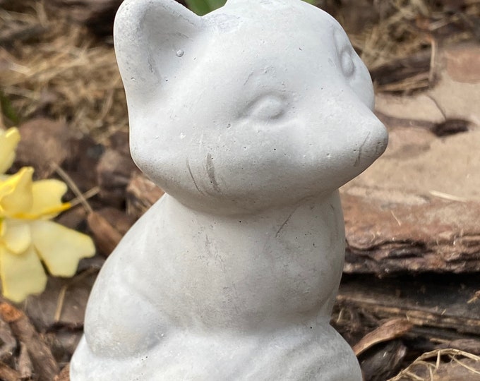 Concrete Garden Fox Statue, Adorable 3” Cement Fox, Foxy Fox - Etsy