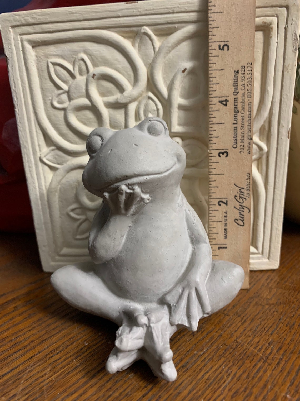 Concrete frog statue garden frog yoga frog 3 1/2 cement | Etsy