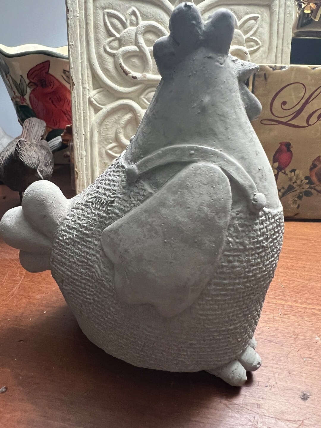 Garden Chicken Statue, 5” Hen Statue, Concrete Chicken, Fat Hen Statue ...
