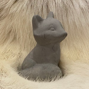 Concrete Garden Fox Statue, Adorable 3” Cement Fox, Foxy Fox - Etsy