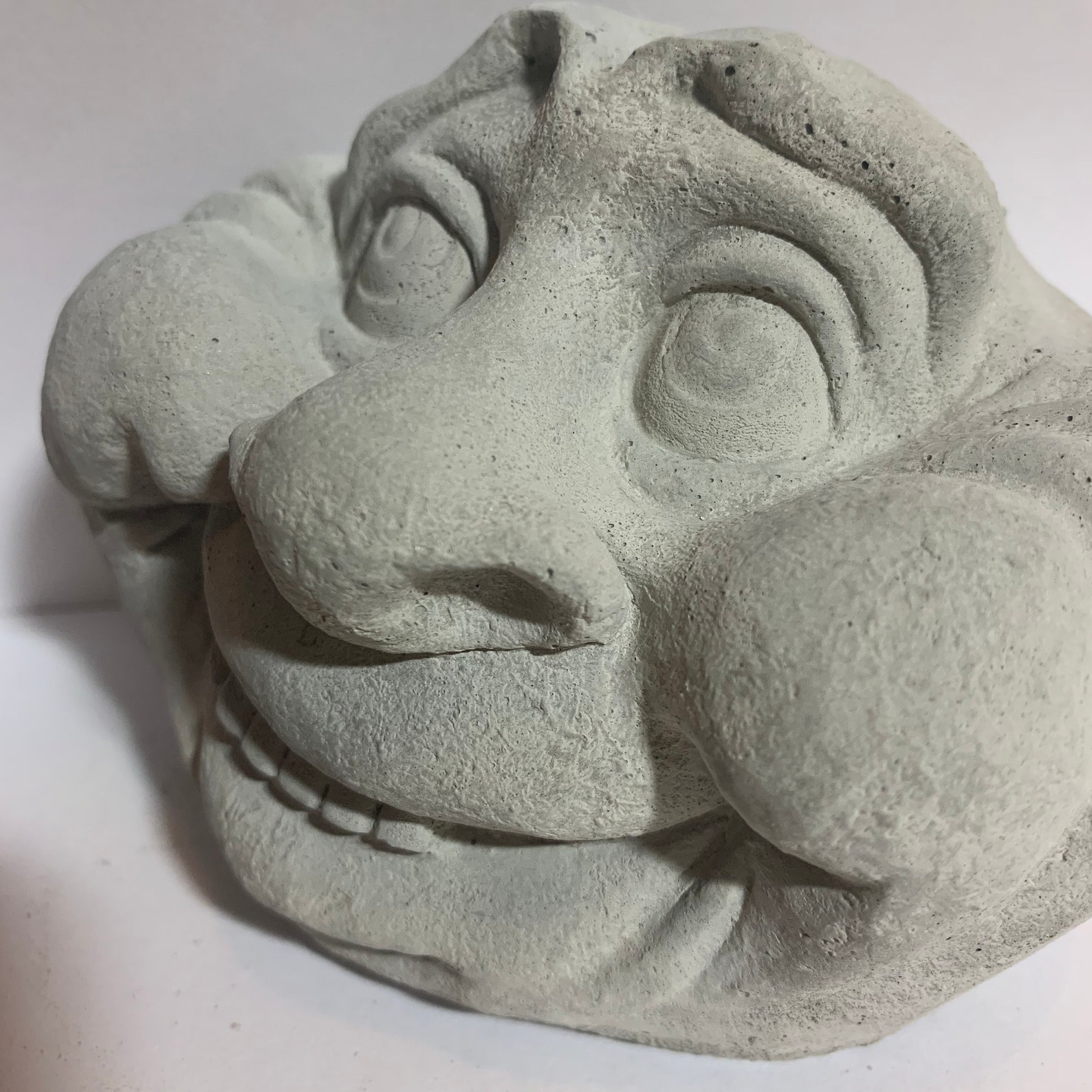 Concrete Rock Face Statue, Solid Concrete, Unpainted, Garden Art - Etsy