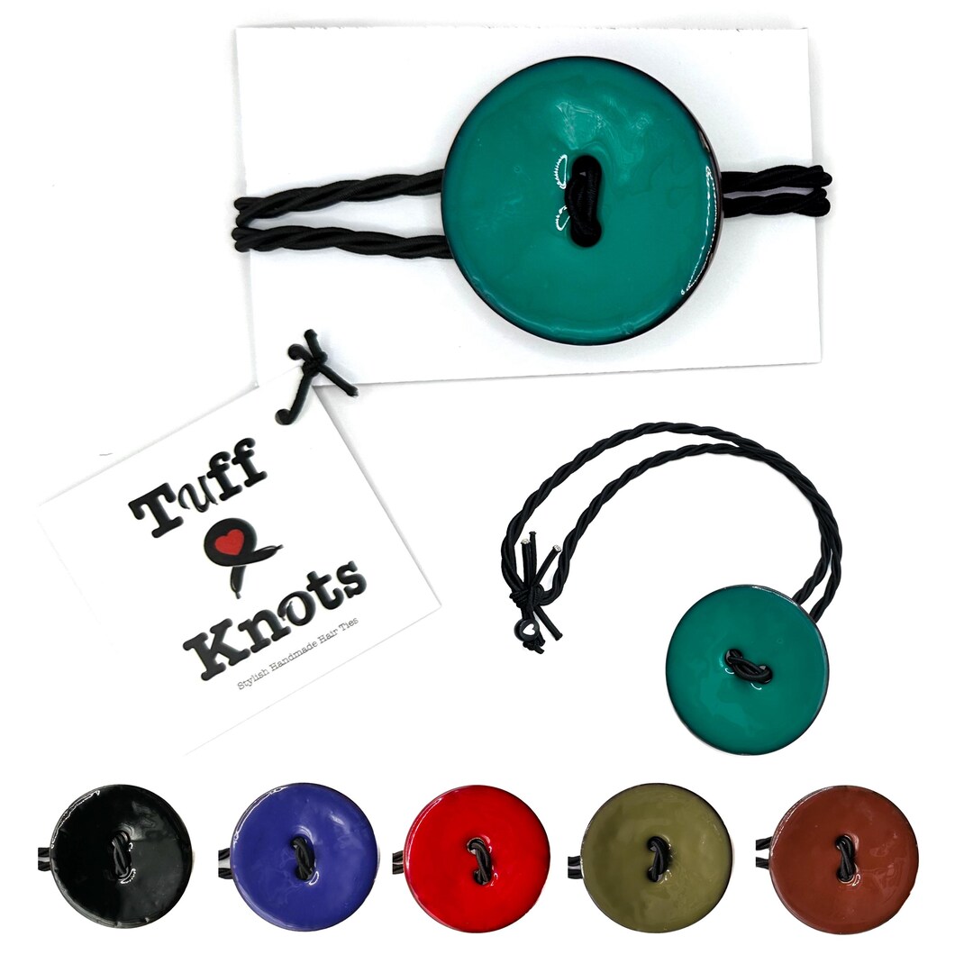 Glazed Coconut Button Loc Hair Ties, Toggle Elastic Hair Bands, Boho ...