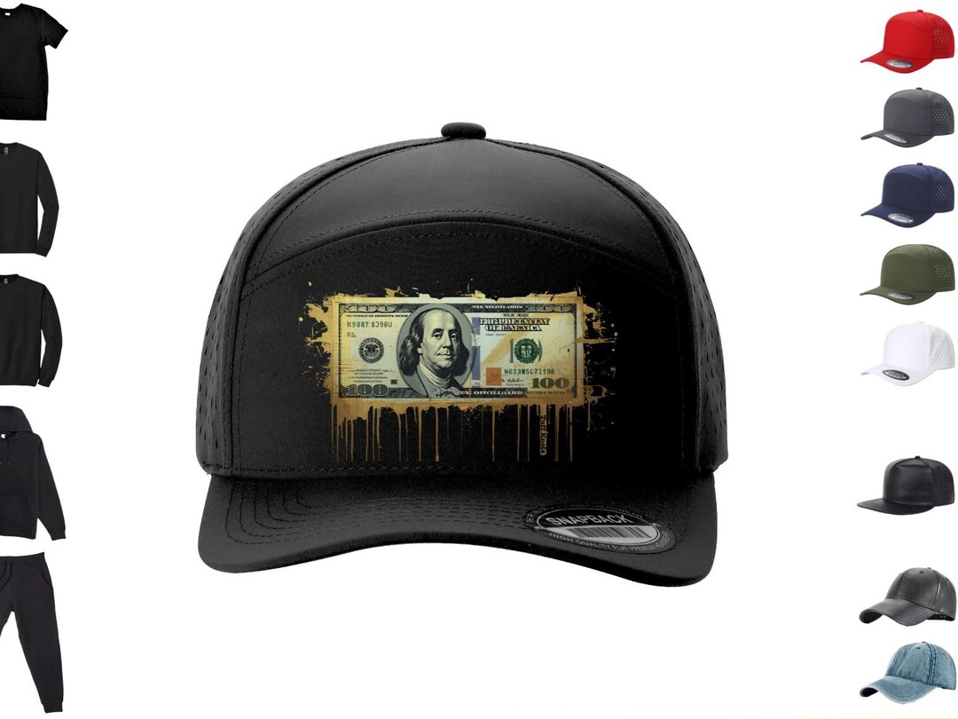 100 Dollar Bill Baseball Hat: Cash Money Graffiti Cap, Benjamins, Laser ...