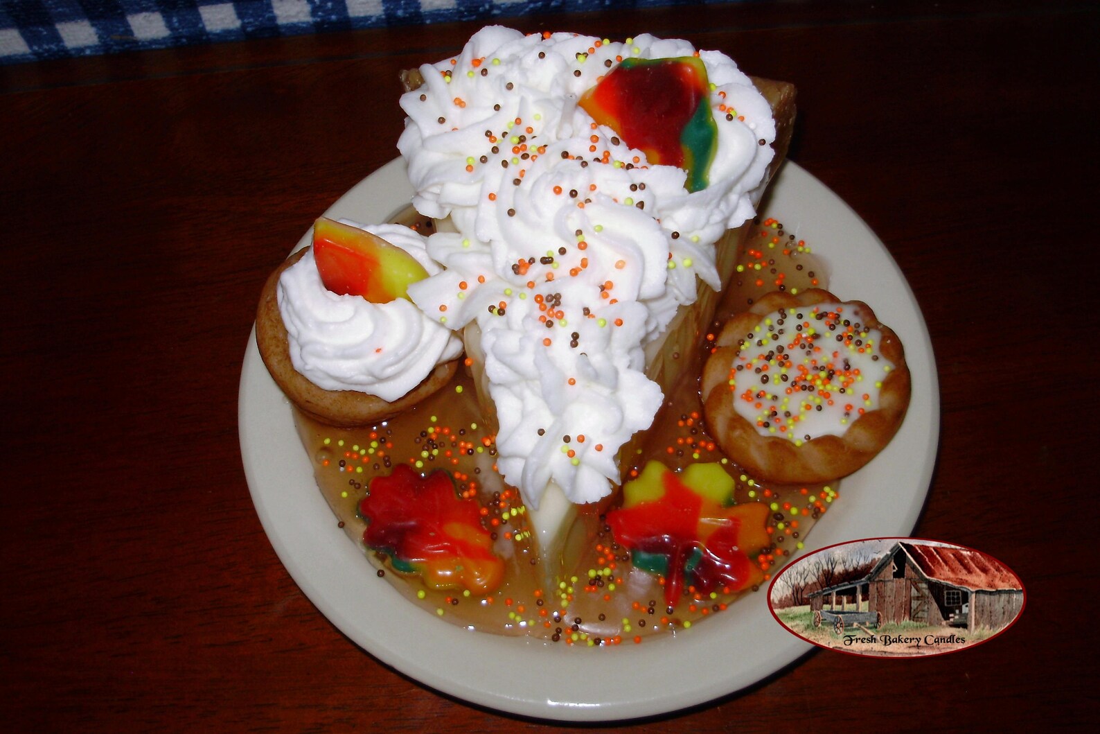 Vanilla Silk Cream Pie with Fall Sprinkles Pie Slice Candle | Etsy