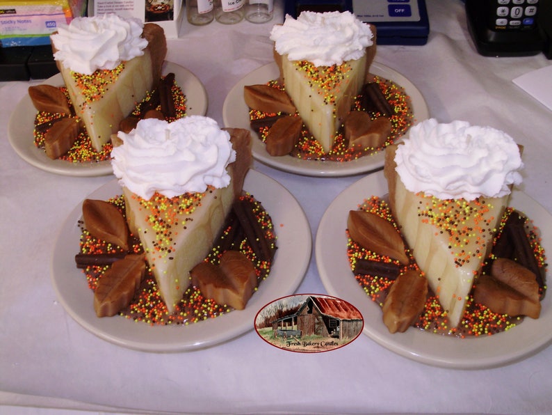 Vanilla Silk Cream Pie with Fall Sprinkles Pie Slice Candle | Etsy