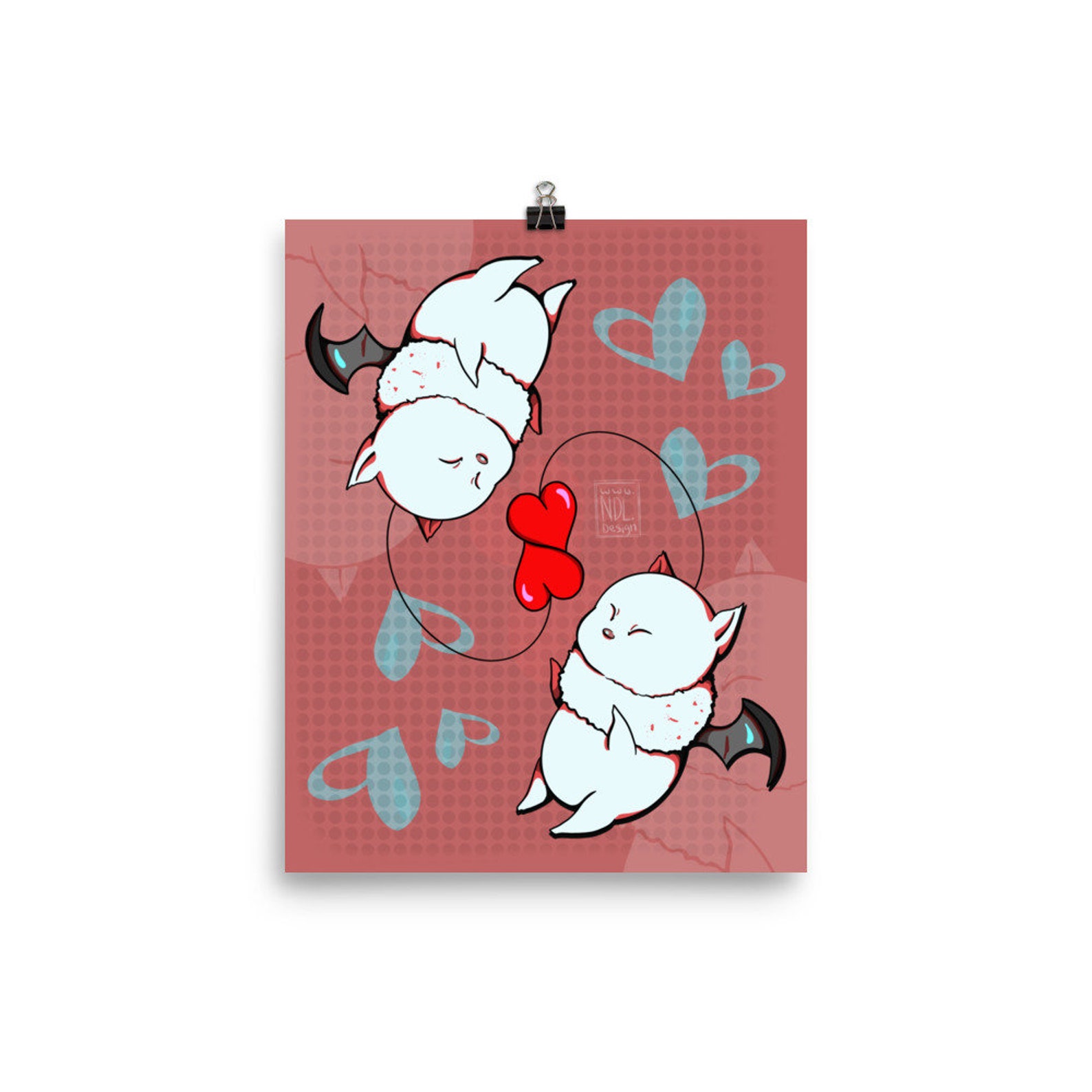 Valentine's Day Moogle Love Matte Poster FFXIV Final | Etsy