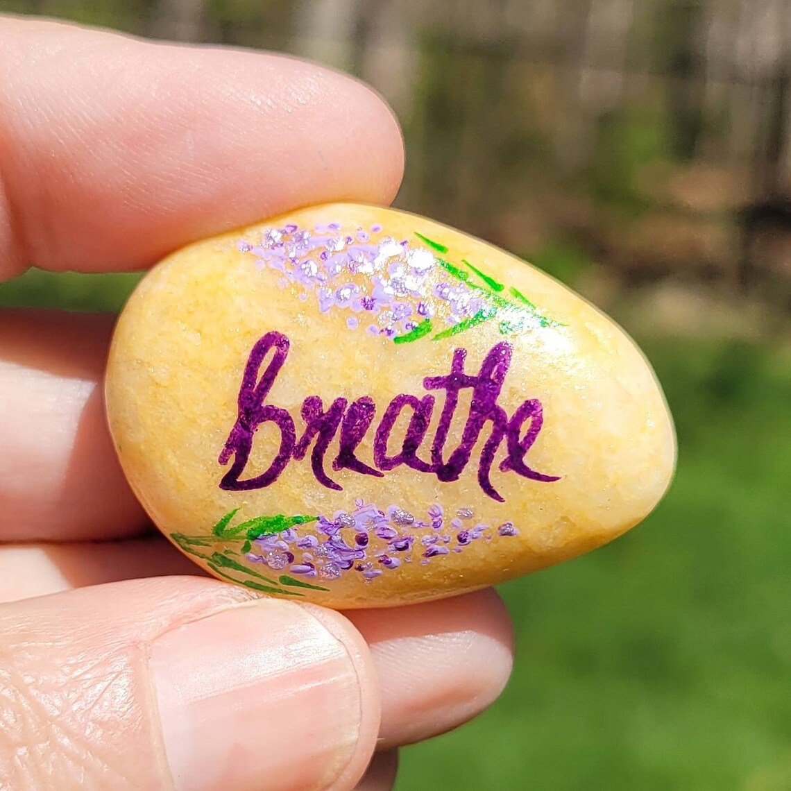 Hand Painted 4 Piece Stone Set Peace and Coping - Etsy