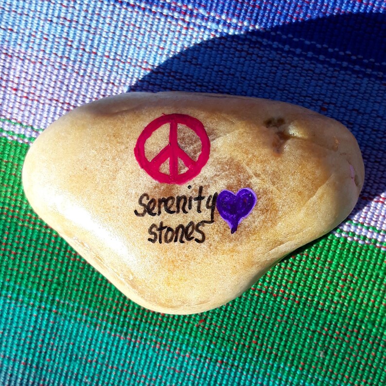 Hand Painted Stone Peace is present right here and | Etsy