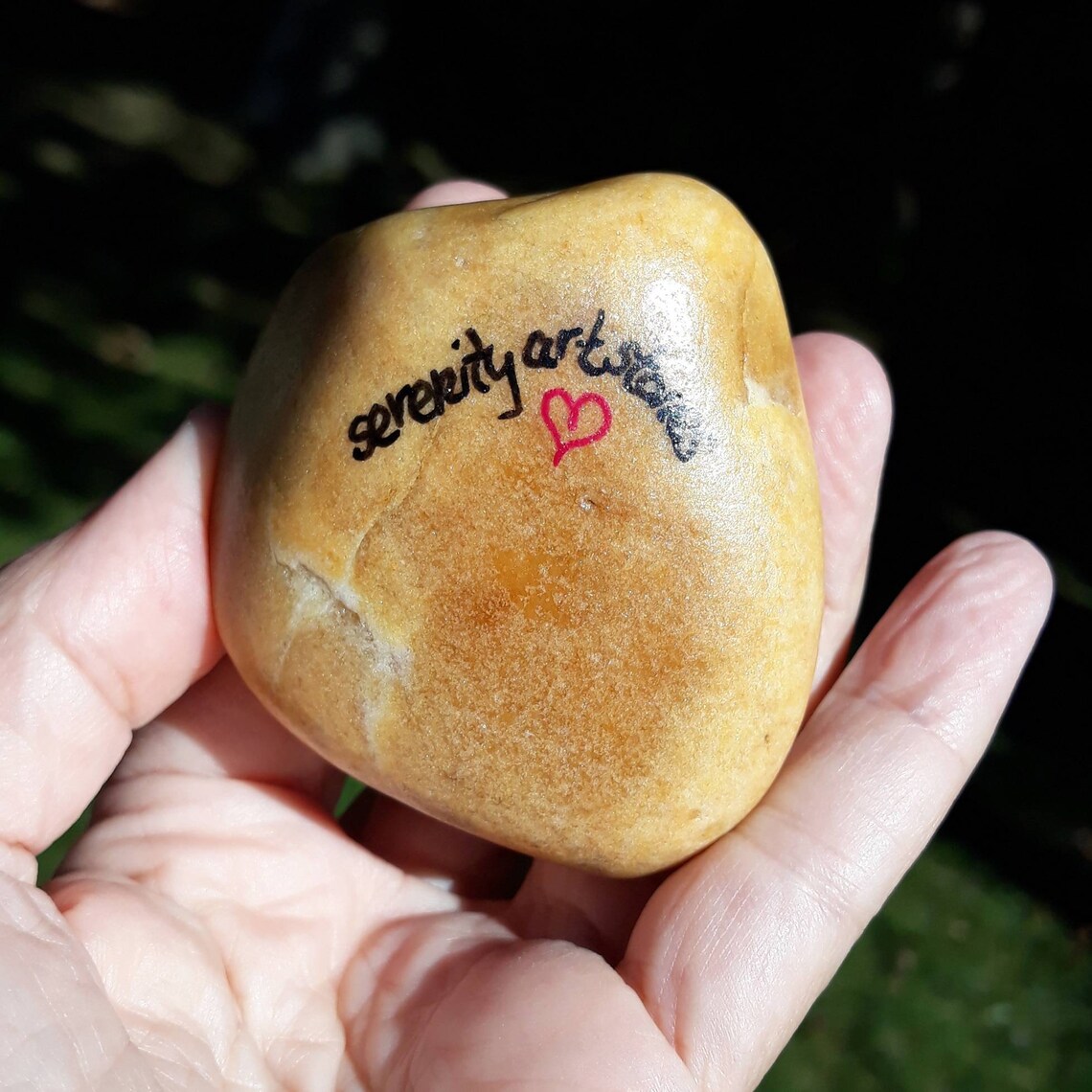 Hand Painted Stone peace is Present Right Here and | Etsy