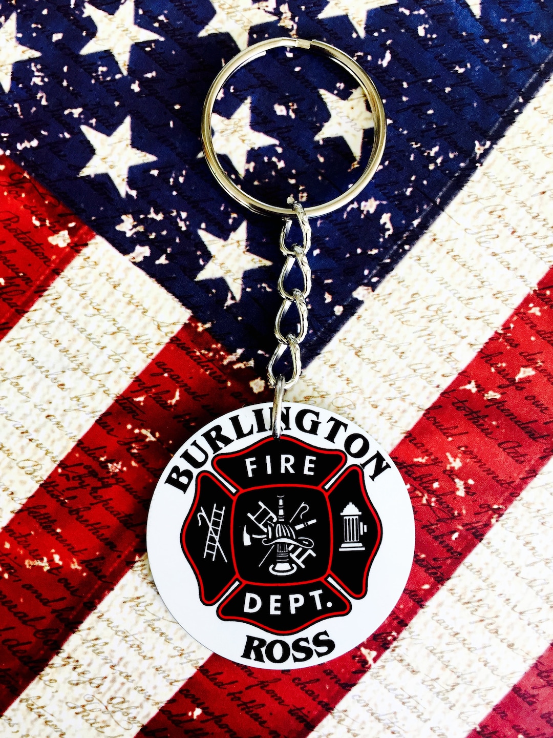 Personalized Fire Department Aluminum Keychain - Etsy