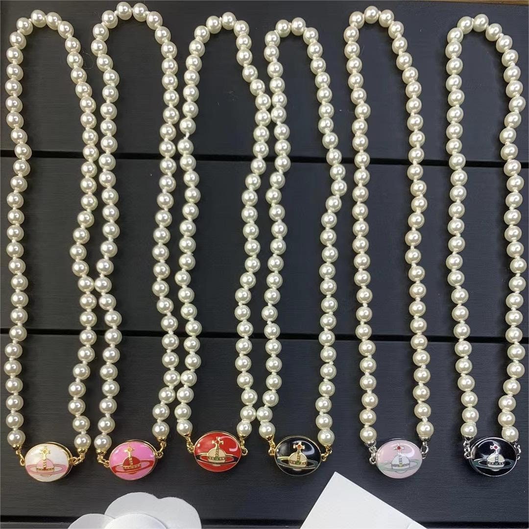 Pearl Necklace, Saturn Pearl Necklace, Round Saturn Necklace, Asteroid ...