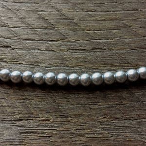 Pewter Flower Girl Bracelet Pearl One Single Strand Simple Pearl ...