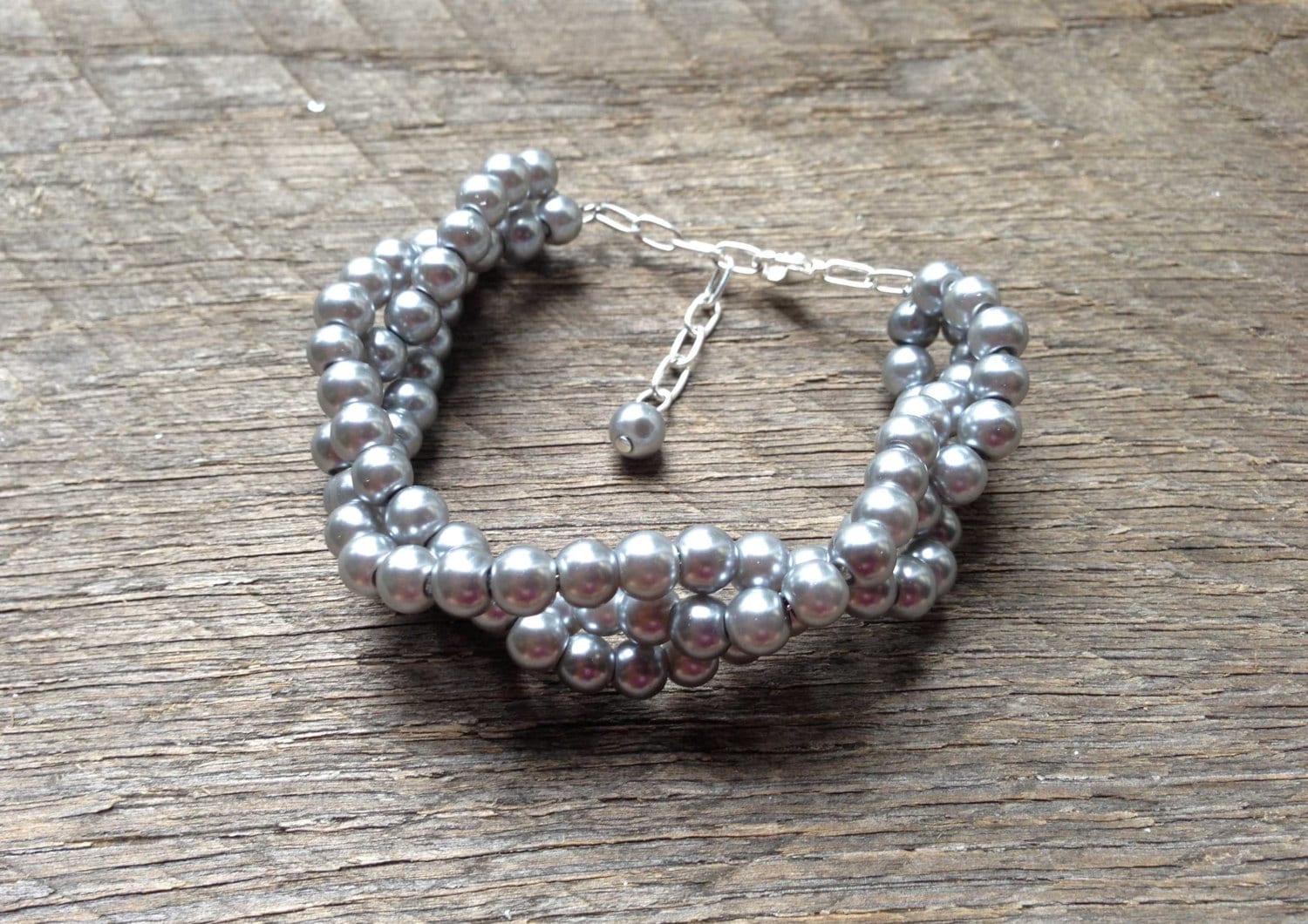 Pewter Grey Pearl Bracelet Bridal Bracelet Pearl Wedding | Etsy