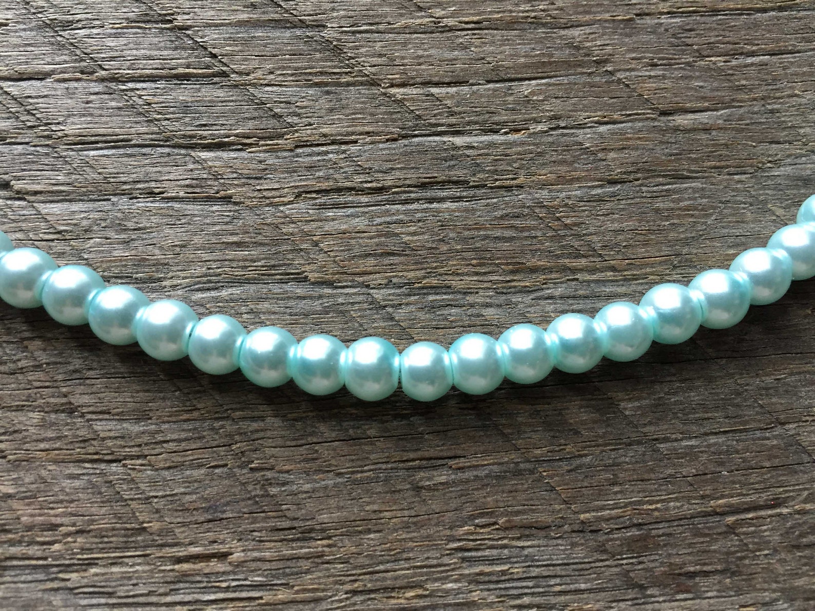 Light Baby Blue Flower Girl Necklace Simple Pearl Necklace - Etsy