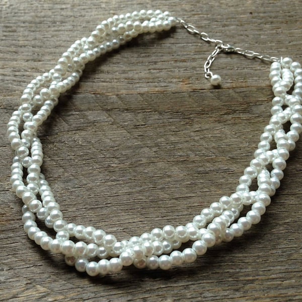 Multi Strand Pearl Necklace - Etsy