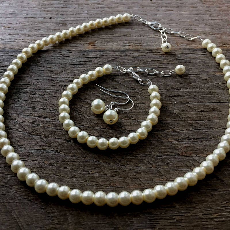 Ivory Pearl Set - Etsy