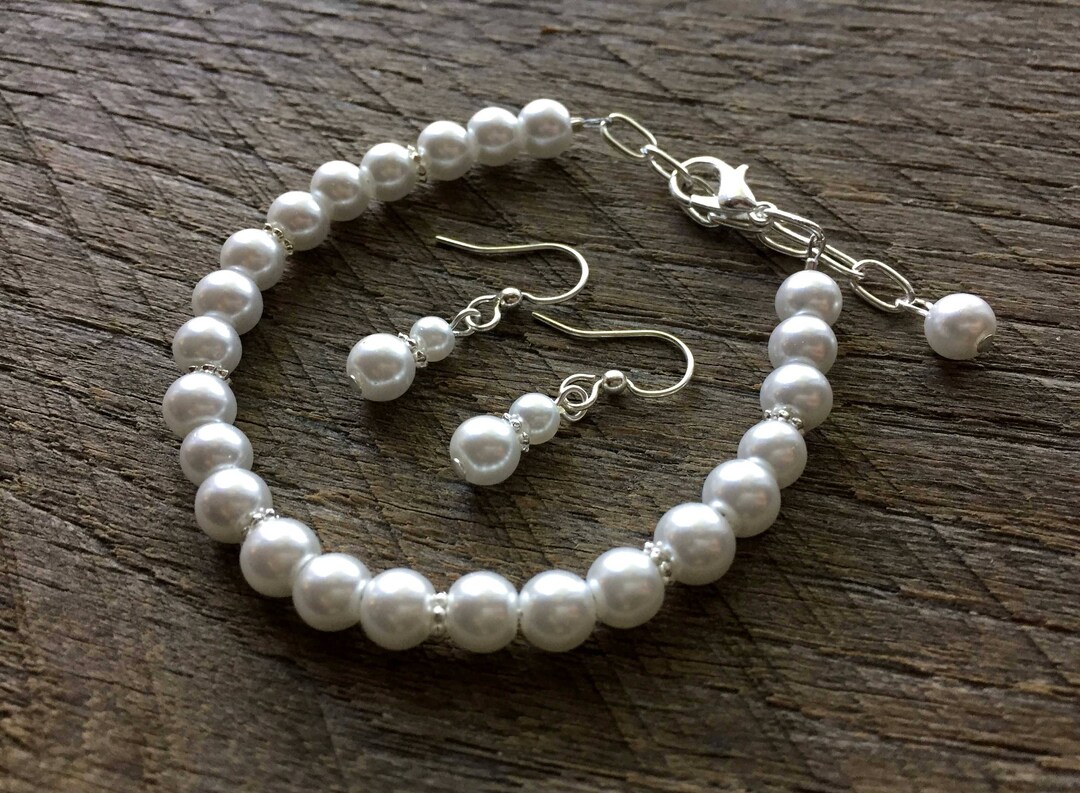 Pearl Child Set, Flower Girl Set, Flower Girl Jewelry, Flower Girl Gift ...