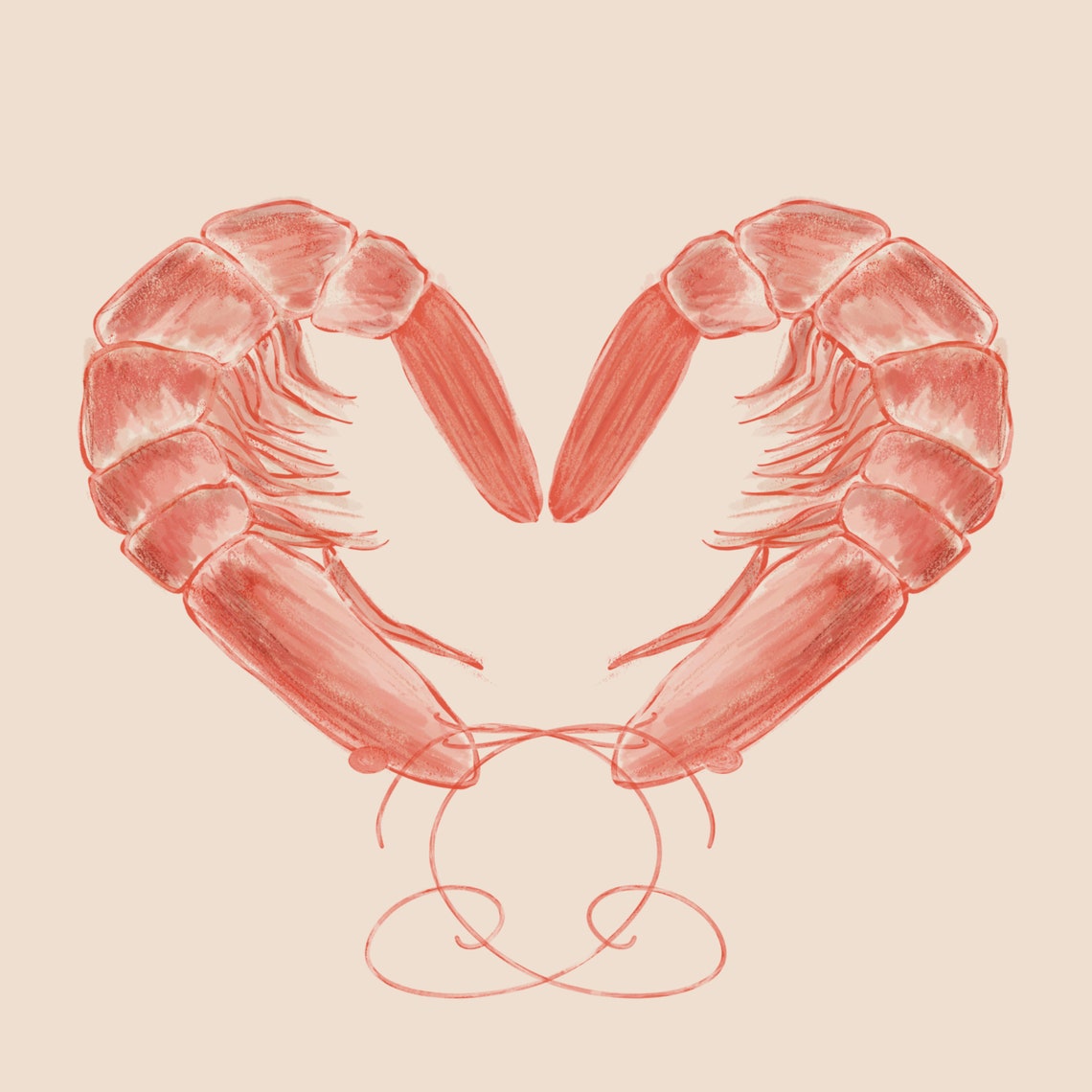 Shrimp Heart Print | DIGITAL DOWNLOAD | Art Print - Etsy