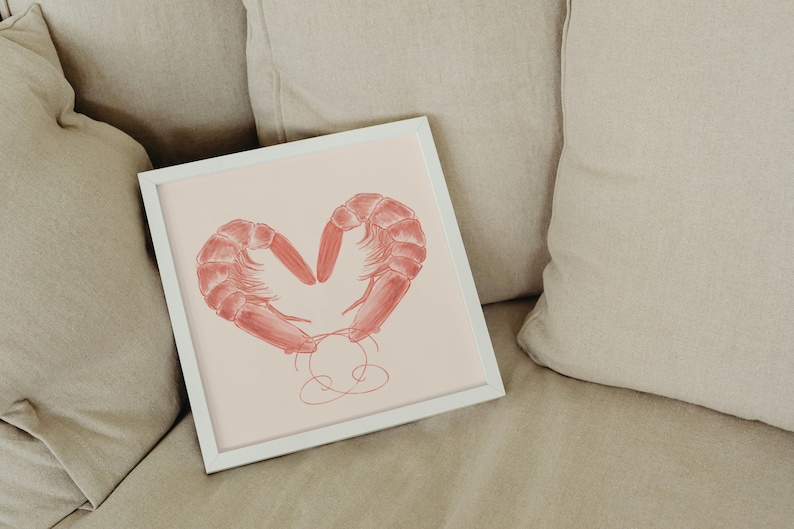 Shrimp Heart Print | DIGITAL DOWNLOAD | Art Print - Etsy