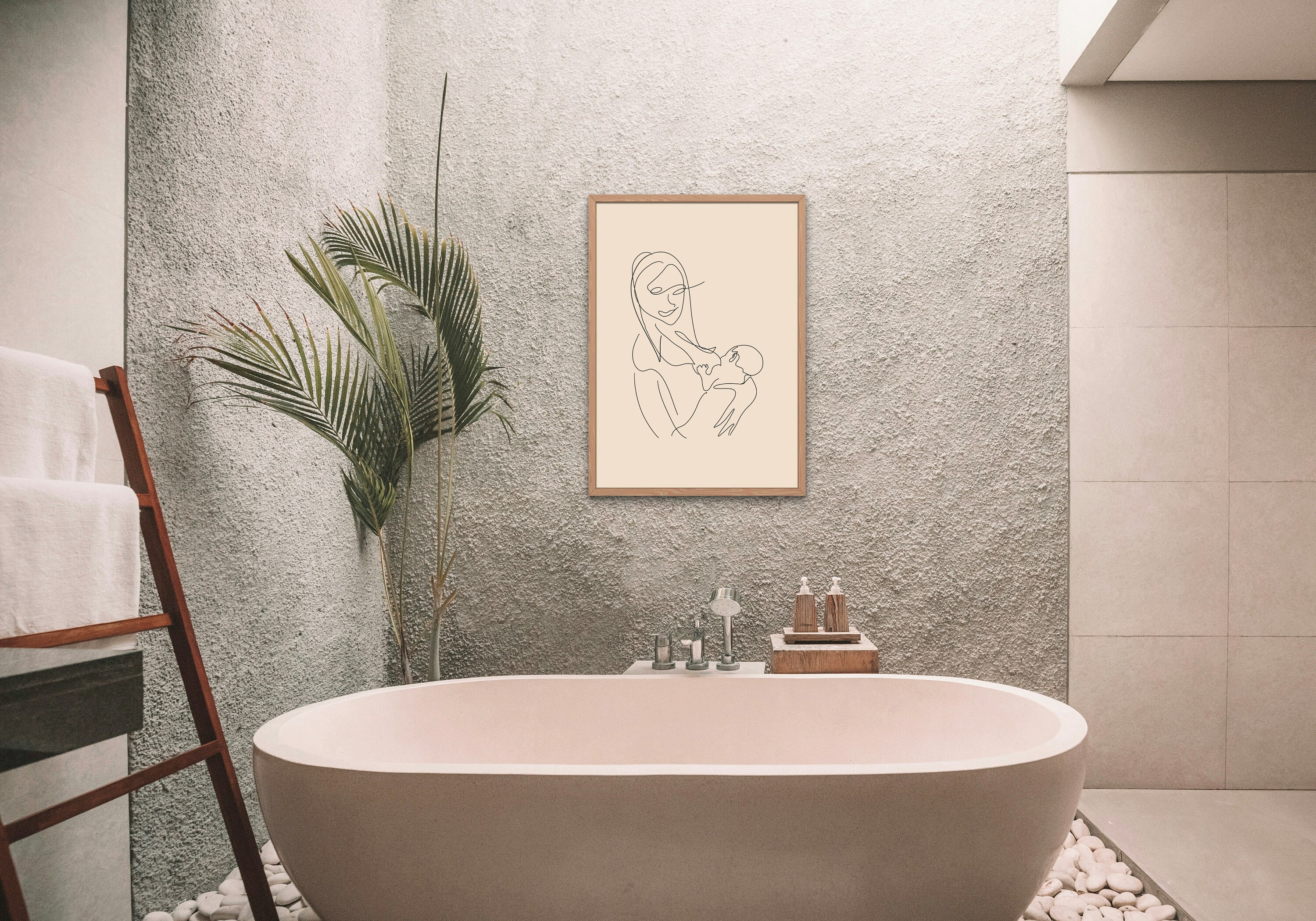 Woman Nursing Child Drawing | Digital File for Instant Download | 8x10 ...