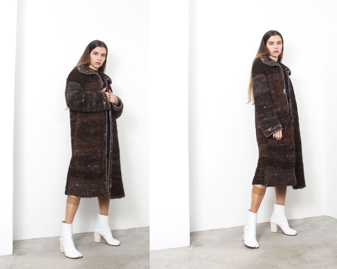 Handmade Natural Wool Space Knit Hand Knit Cardigan Coat - Etsy