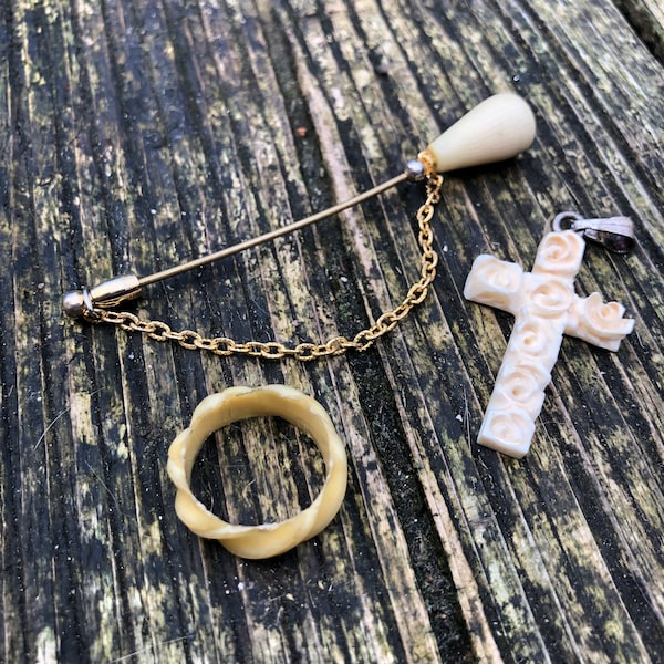 Carved Bone Ring - Etsy