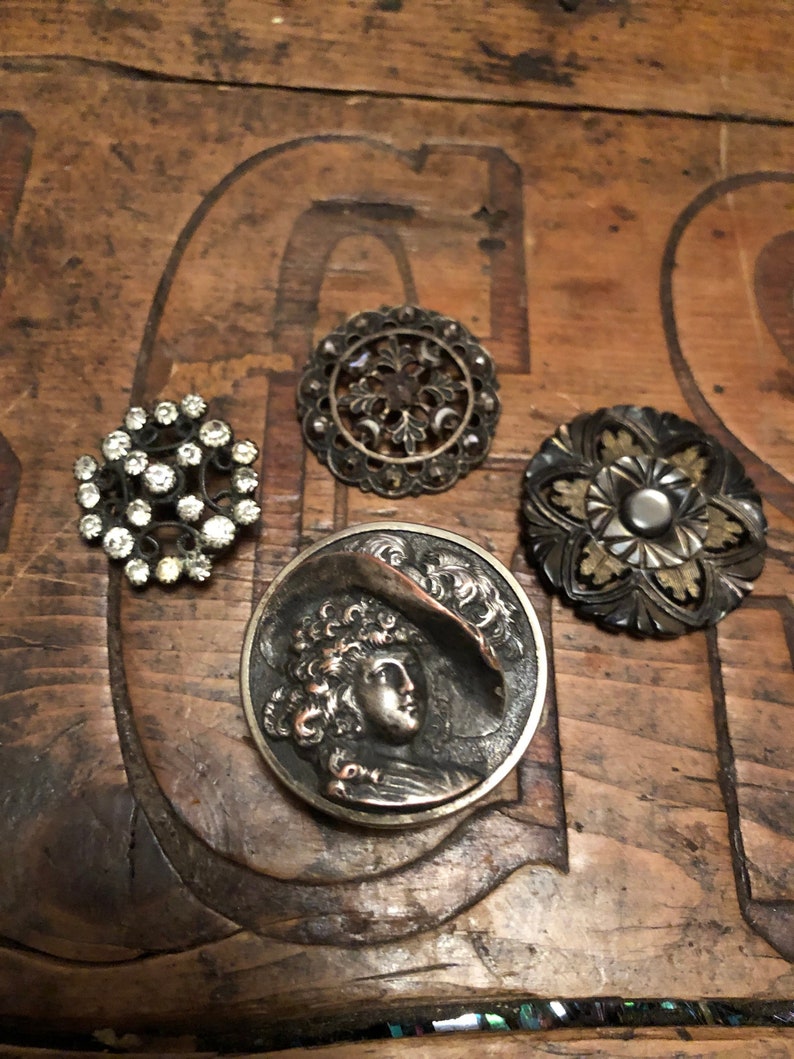Four Large Antique Buttons - Etsy