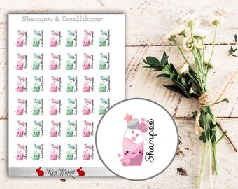 Wash Hair Planner Stickers - Etsy