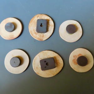 Ceramic Magnets - 6 Handmade Porcelain Large & Small Brown Leaf ...