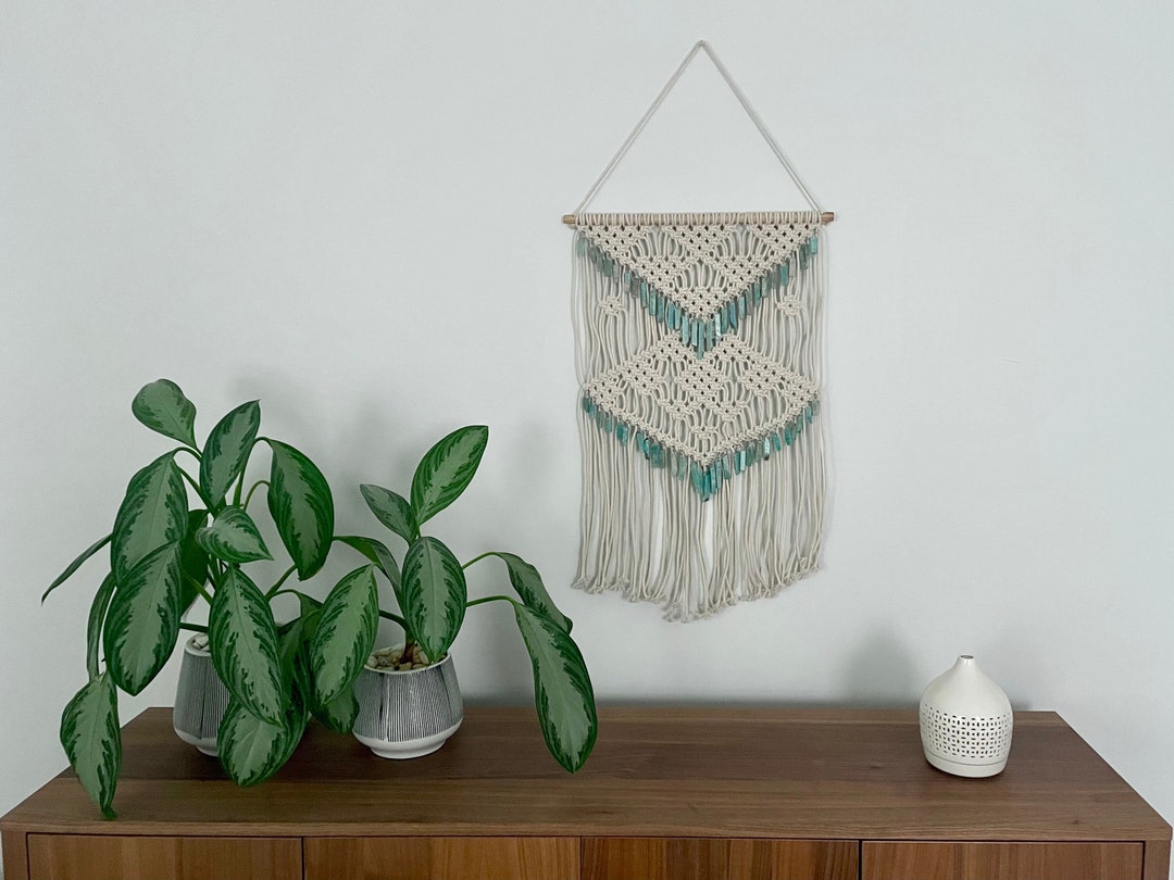 Crystal and Semiprecious Stone Macrame Wall Hanging Wall Art - Etsy