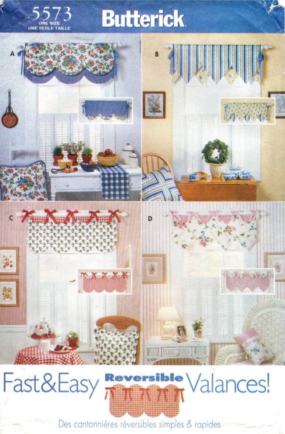 Butterick Home Decorating Pattern 5573 Window Treatments | Etsy