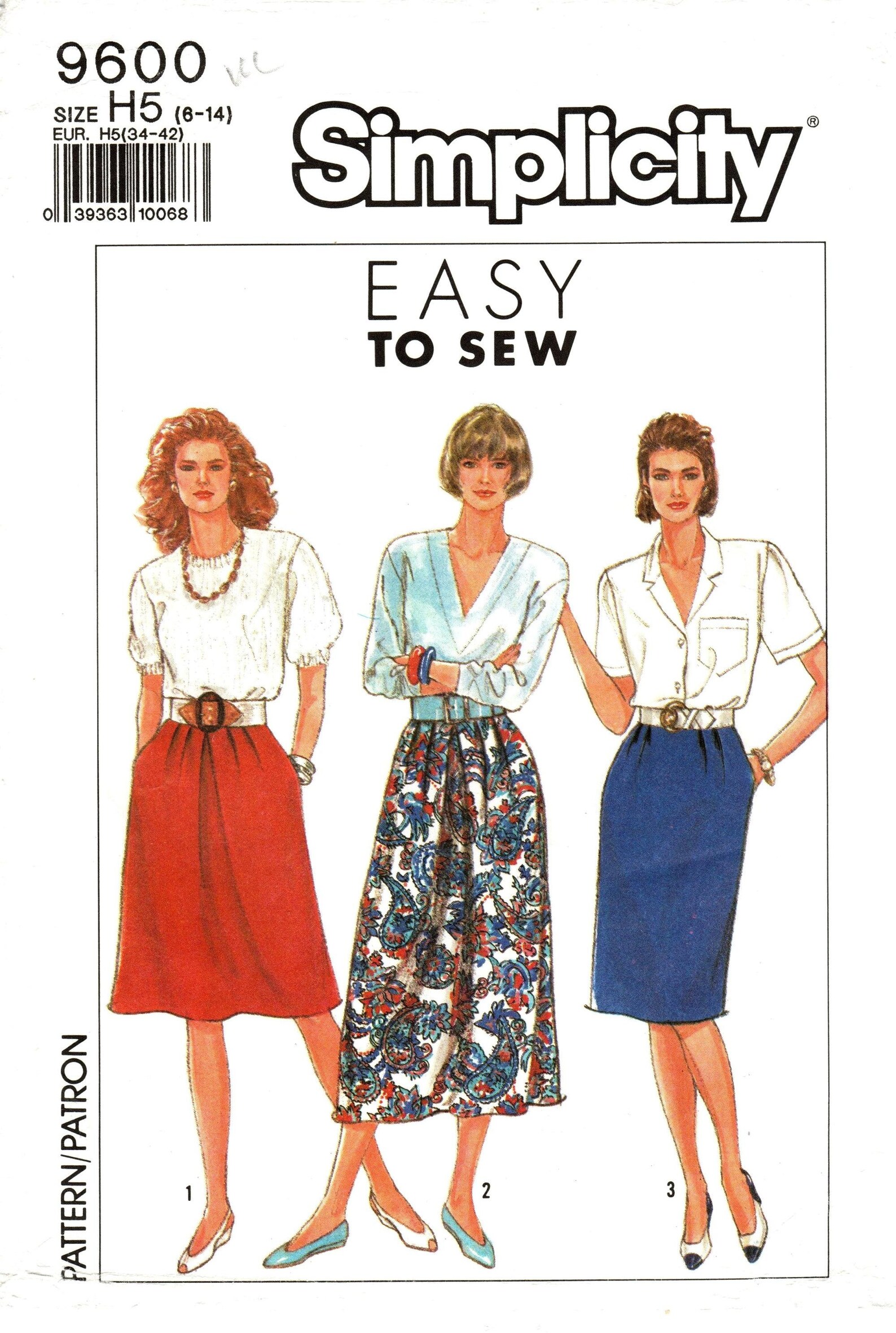 Sz 6 Thru 14 Simplicity Pattern 9600 Misses' Straight - Etsy