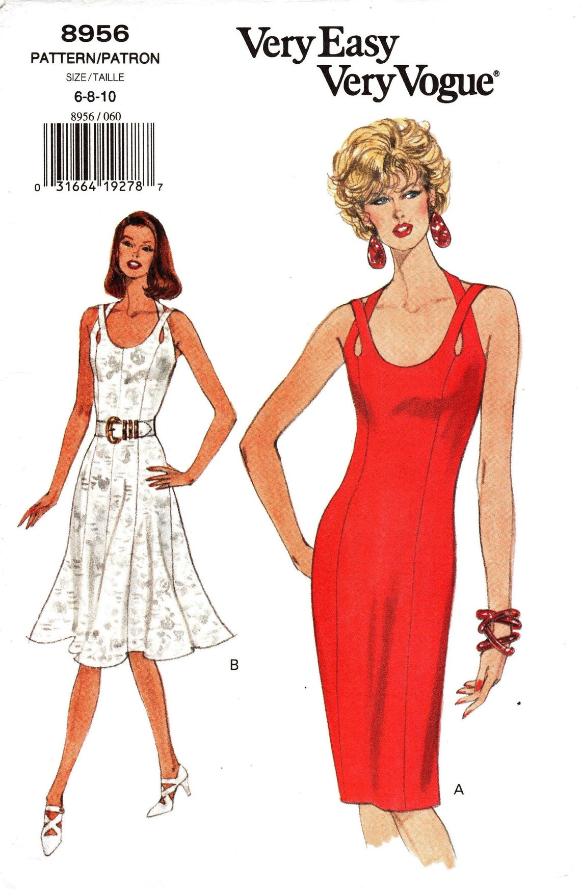 Sz 6/8/10 Vogue Pattern 8956 Misses' Princess Seam | Etsy