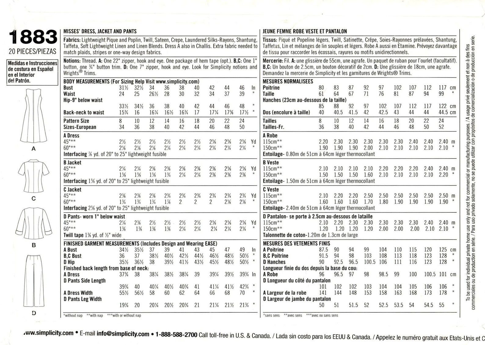 Sz 16 thru 24 Simplicity Pattern 1883 by THREADS | Etsy