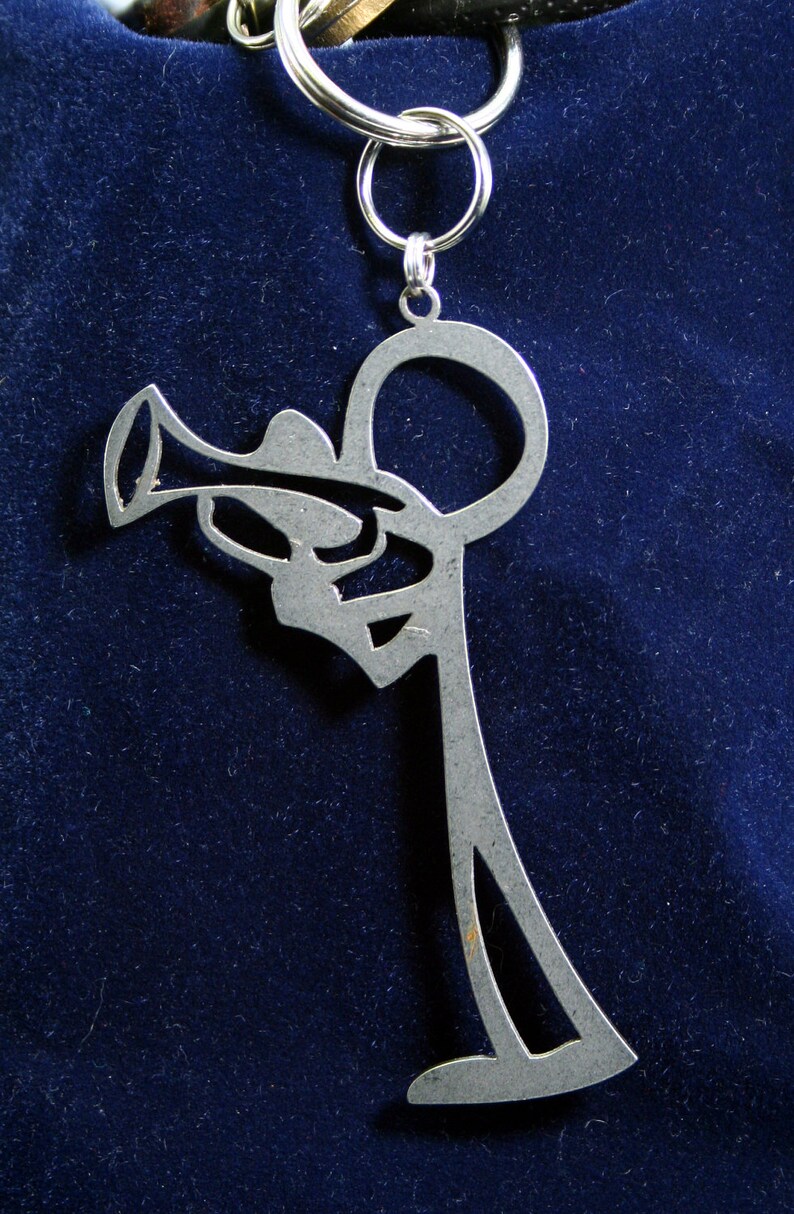 Trumpet Player Stick Figure Keychain Charm Musical Instrument | Etsy