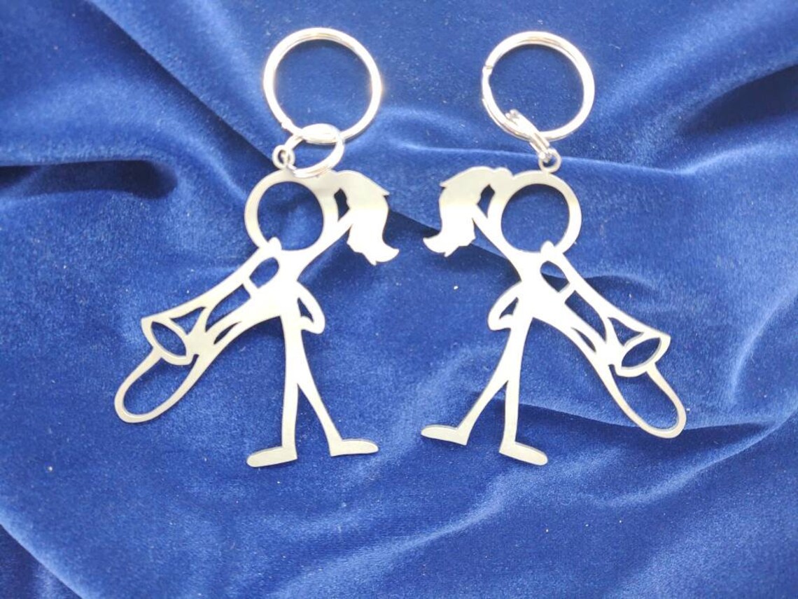 Female Trombone Player Stick Figure Keychain charm | Etsy