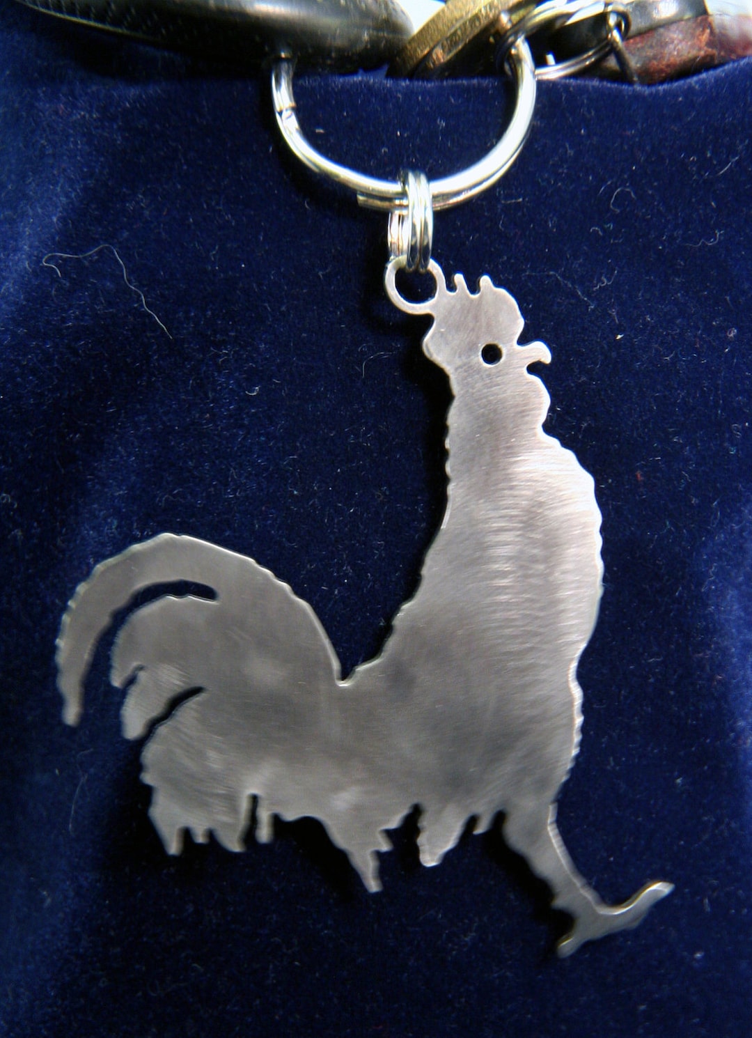 Stainless Steel Rooster Charm Keychain Ornament - Etsy