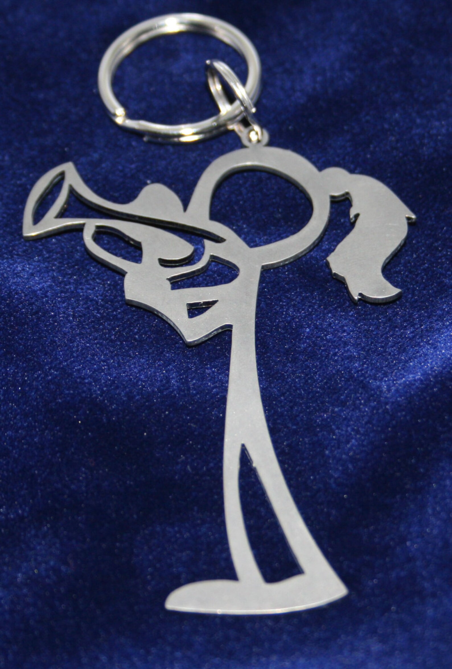 Female Trumpet Player Stick Figure Keychain Charm - Etsy