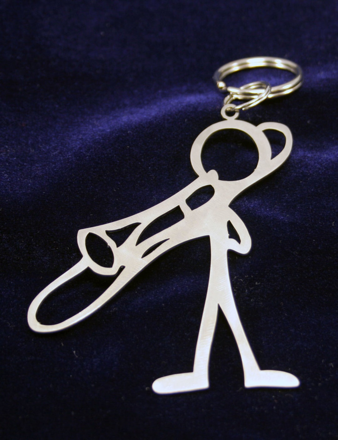 Male Trombone Player Stick Figure Keychain Charm - Etsy