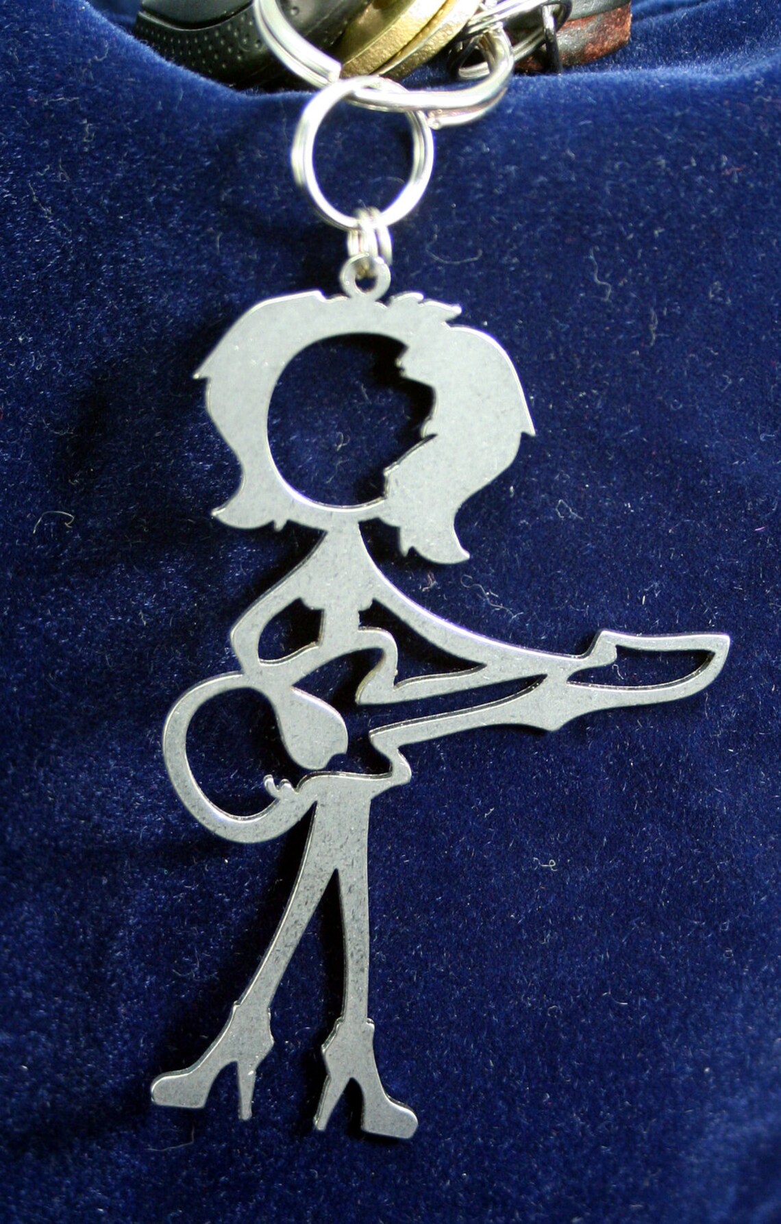 Female Guitar Player Stick Figure Keychain Charm Gift for the - Etsy