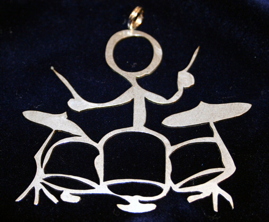 Drummer Stick Figure Key Chain Charm or Ornament - Etsy