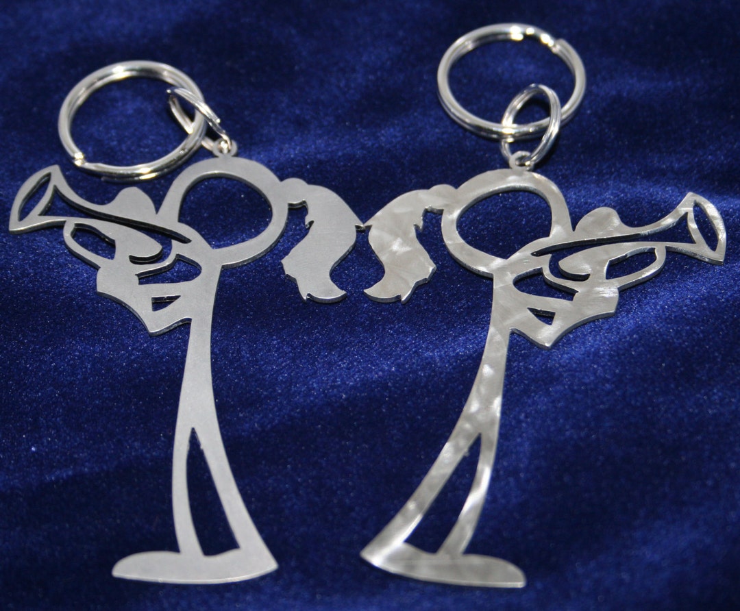 Female Trumpet Player Stick Figure Keychain Charm - Etsy