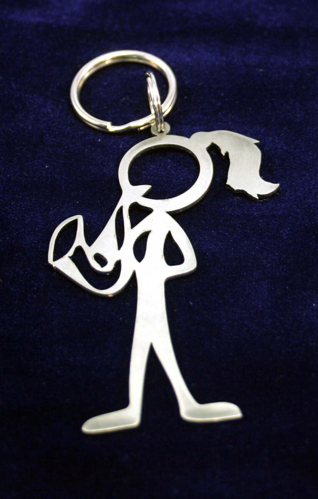Female Saxophone Player Stick Figure Keychain Charm - Etsy