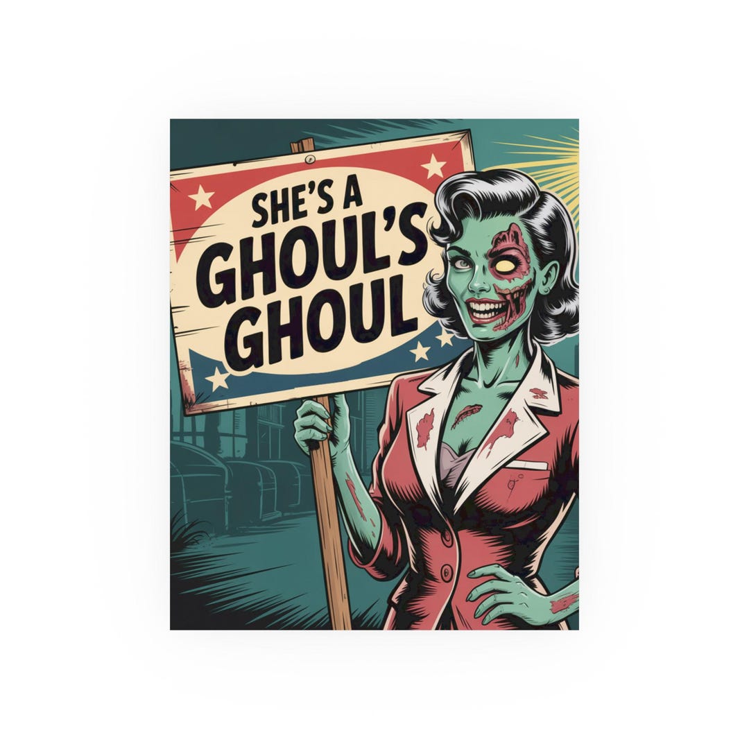 Vintage-inspired Ghoul Poster Art, Spooky Decor, Halloween Wall Art ...