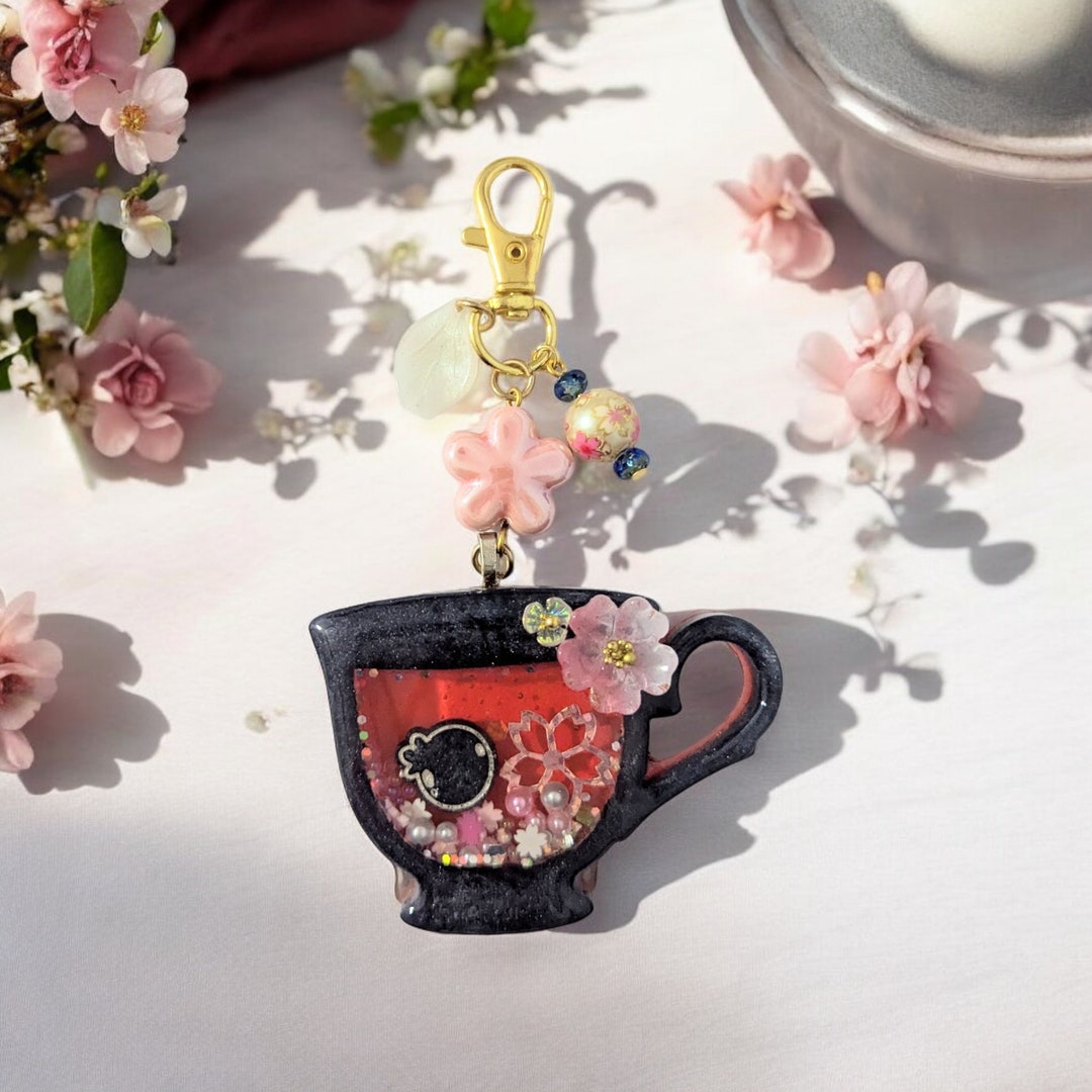 Sakura Blueberry Tea Bag Charm - Etsy