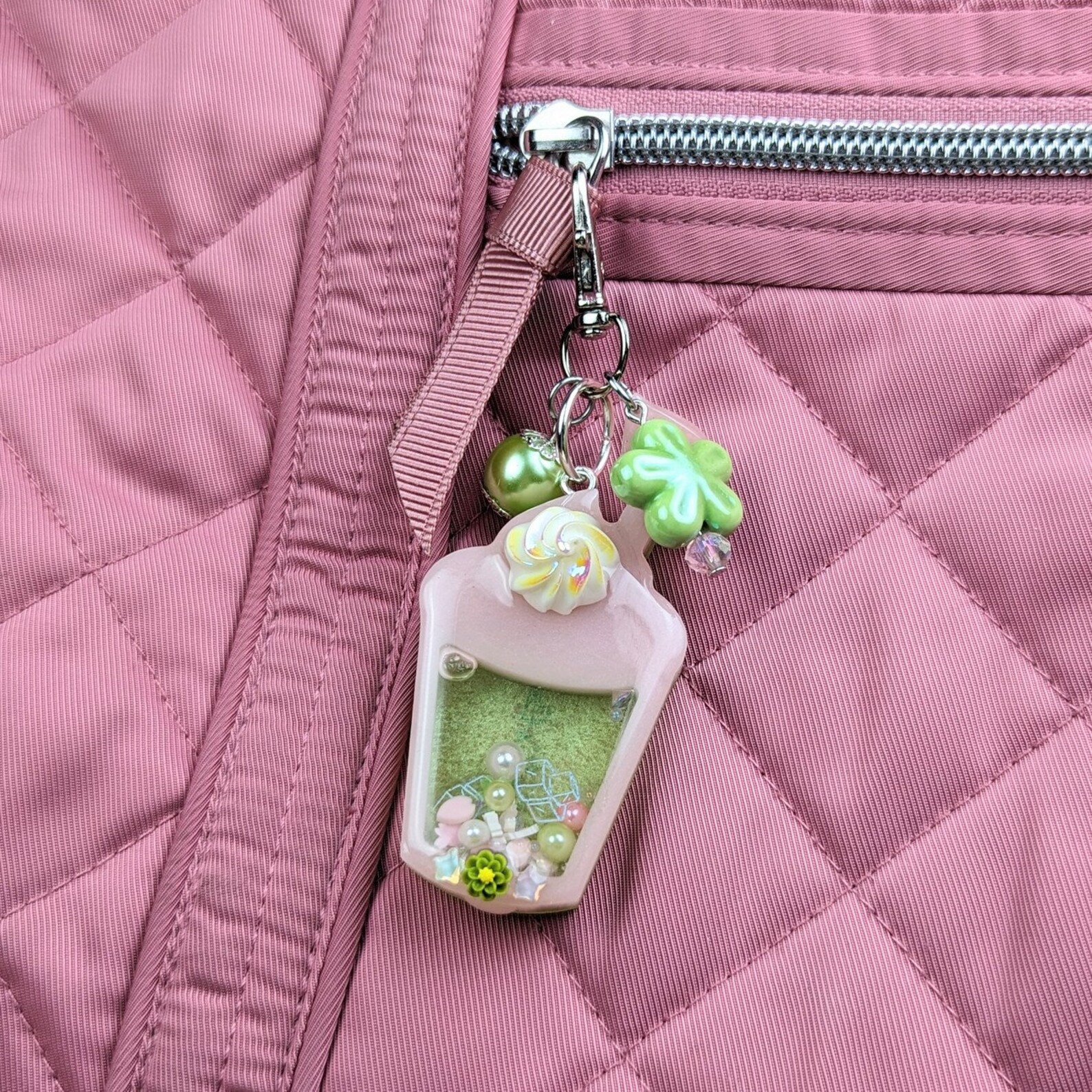 Matcha Sakura Latte Bag Charm - Etsy
