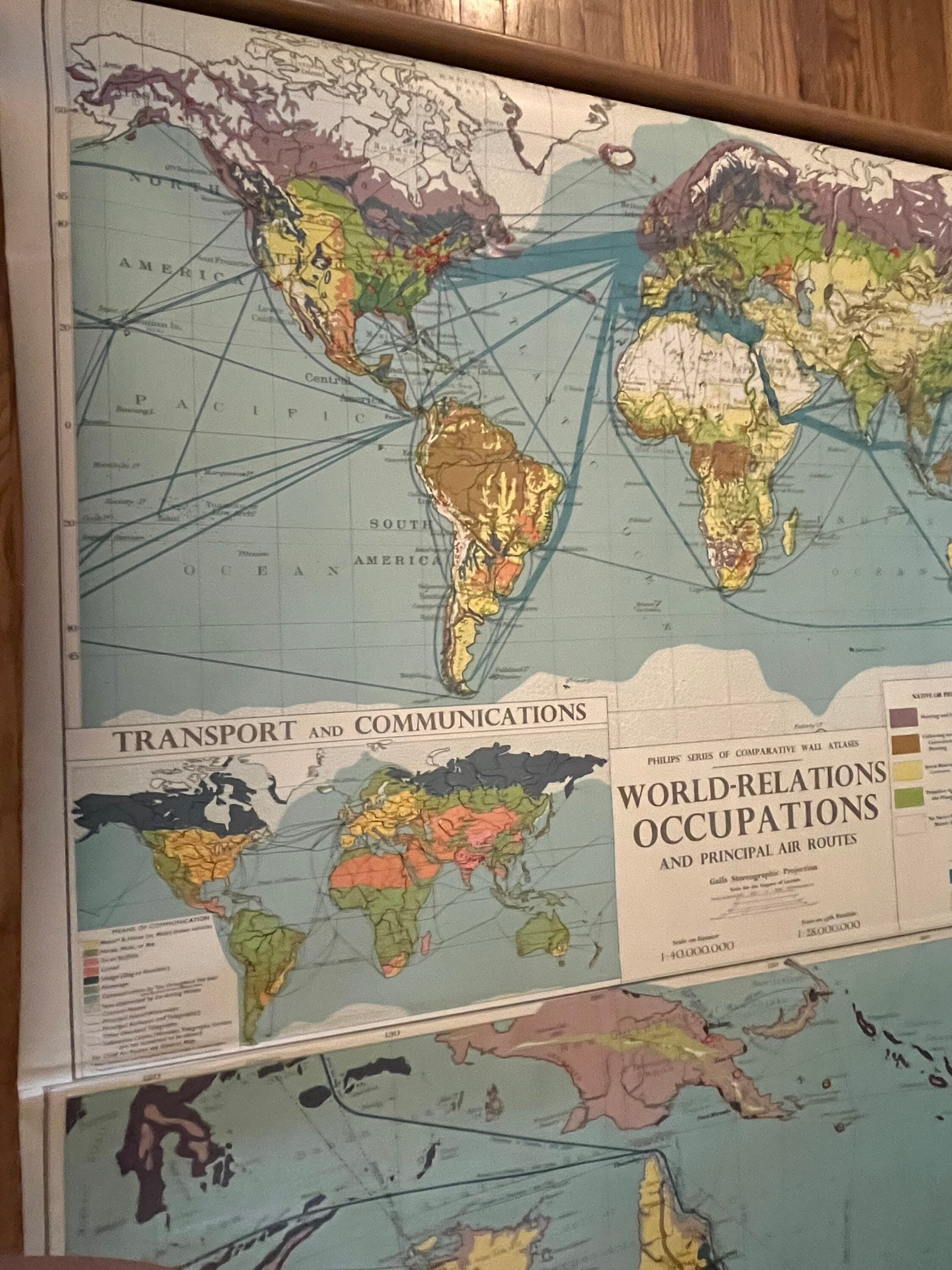 1958 Vintage Pull Down Map School Map World Map Australia - Etsy UK