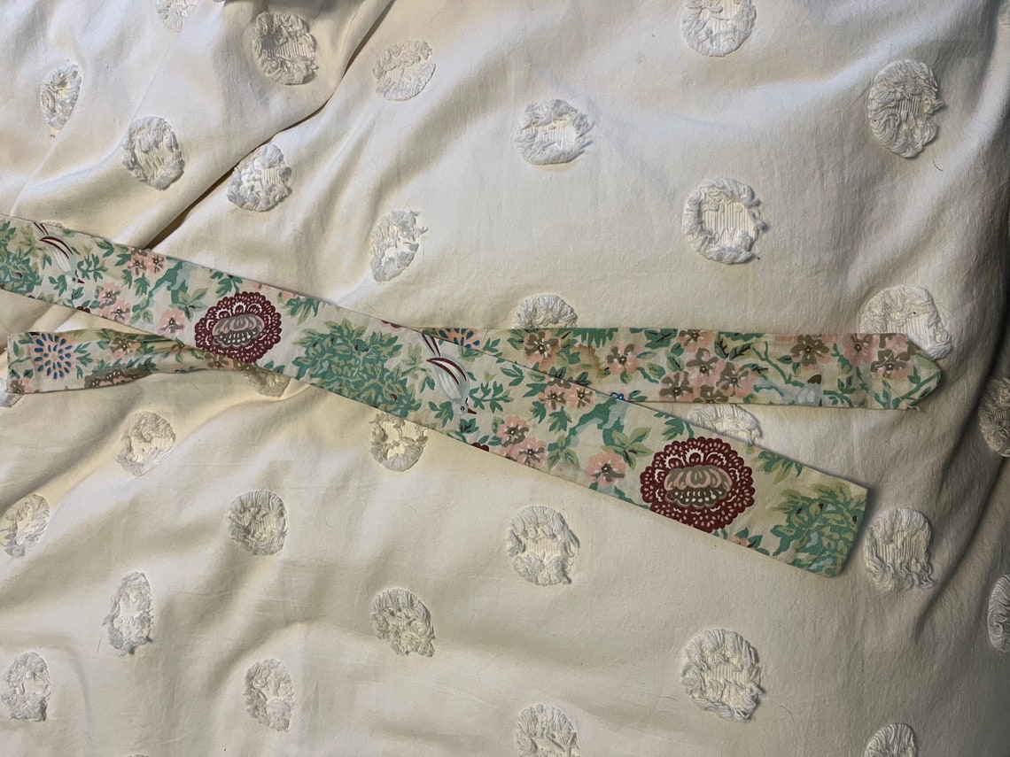 Vintage Curtain Panel, Muted Color Tone, Birds, Floral, Long Panel ...
