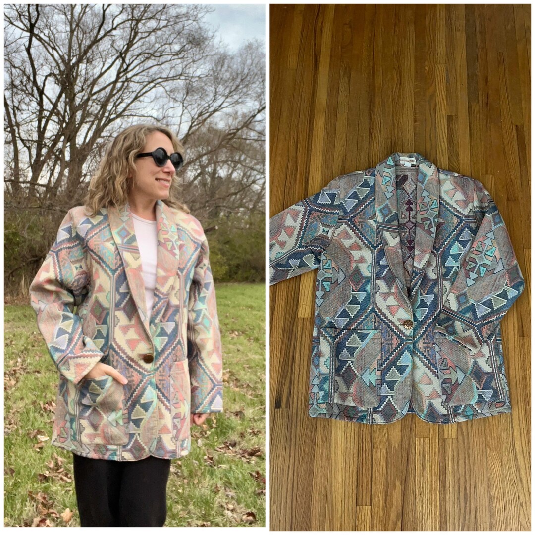 Vintage Women's Southwestern Style Blazer, Oversized Blazer, M - Etsy