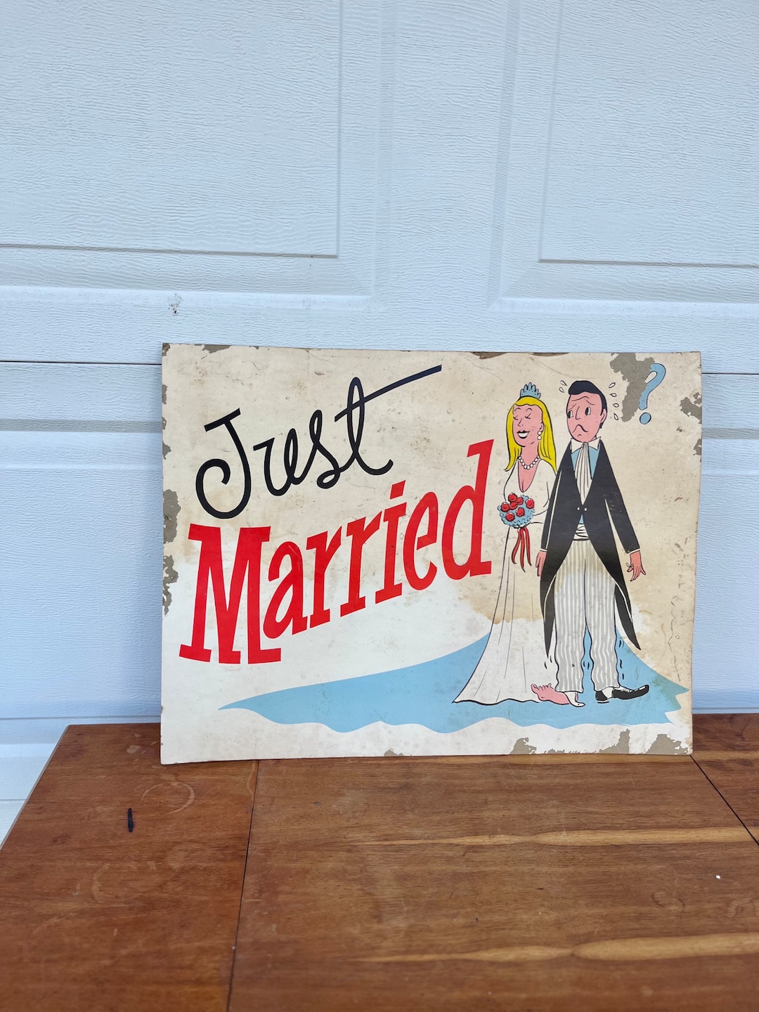 Vintage "just Married" Bumper Sign, 22" X 17" - Etsy